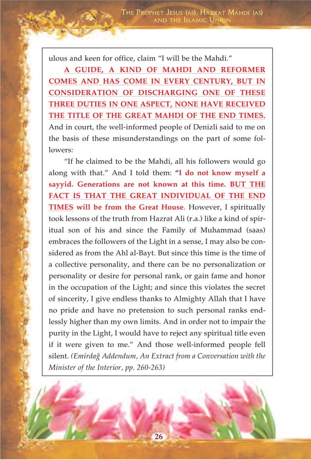 The prophet Isa (Jesus) (pbuh), hazrat Mahdi (pbuh) and the islamic ...