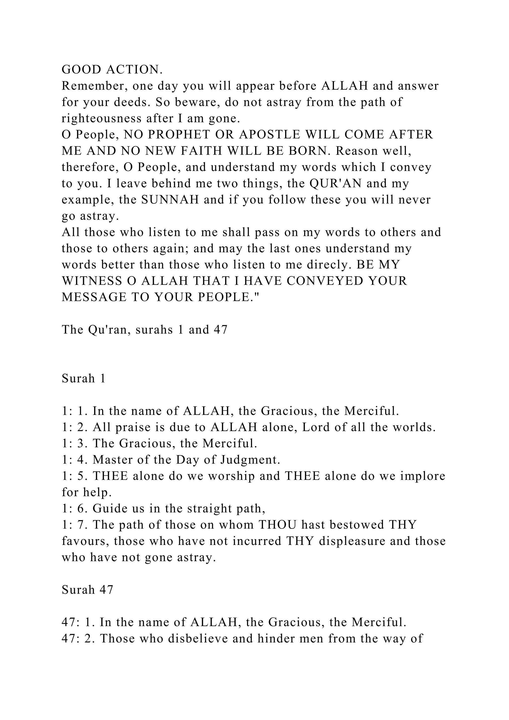 The Prophet Muhammad’s Last SermonThis Sermon was delivered on.docx