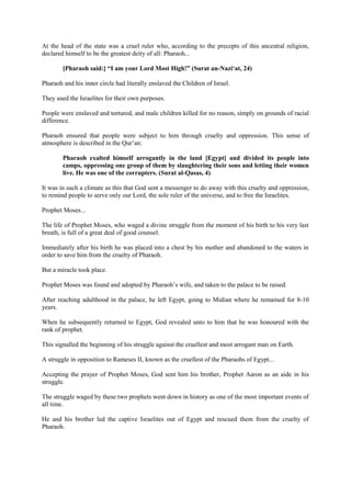 The prophet Musa (Moses) (pbuh) and the ark of the covenant. english | DOC