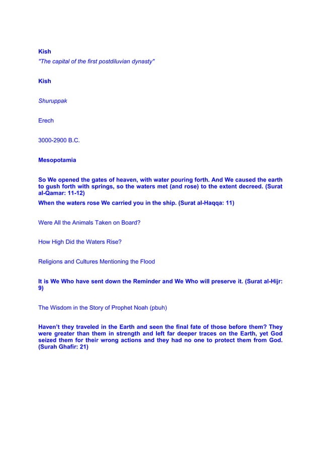 The prophet Nuh (Noah) (pbuh). english | DOC | Christianity | Religion ...