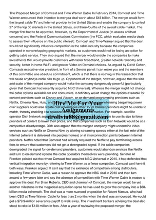 The Proposed Merger of Comcast and Time Warner Cable In Febr.pdf