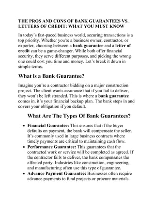 THE PROS AND CONS OF BANK GUARANTEES VS.pdf