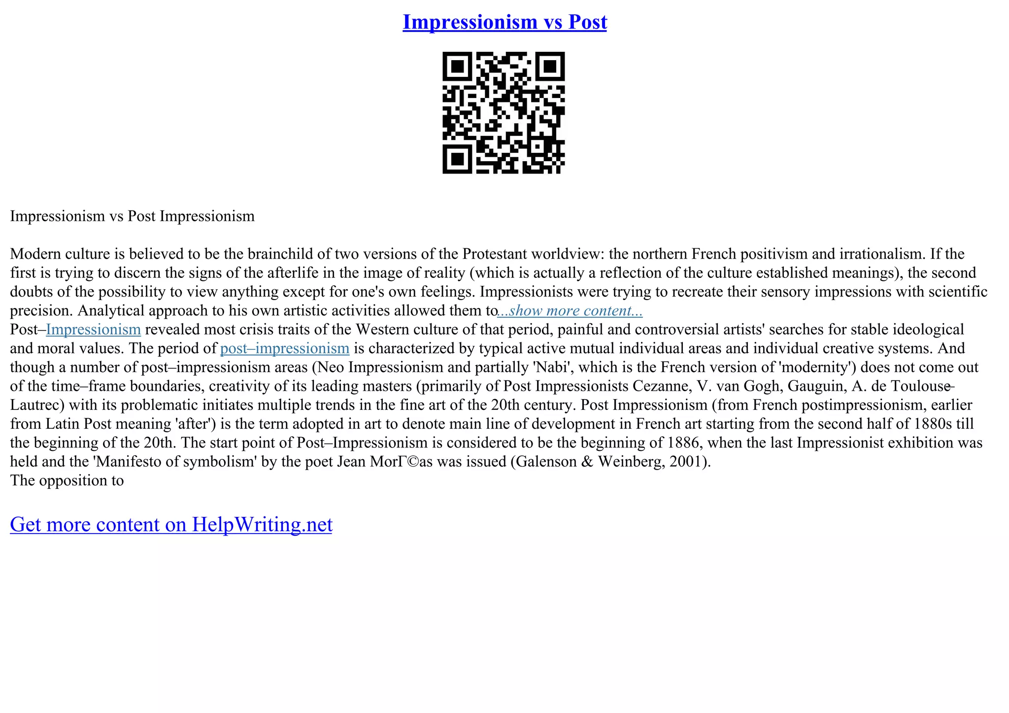 The Pros And Cons Of Impressionism | PDF