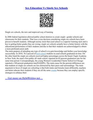 The Pros And Cons Of Single-Sex Education | PDF