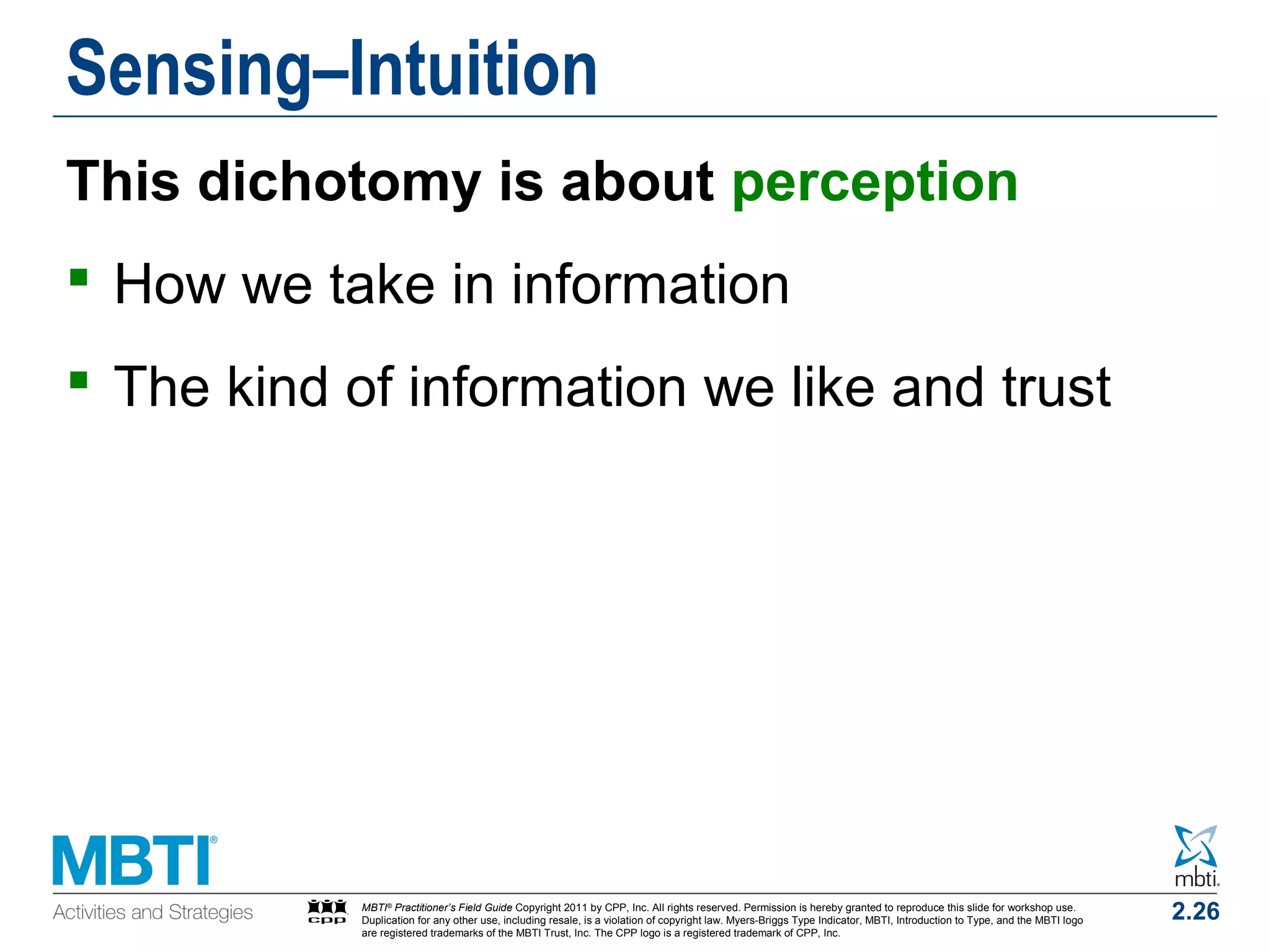 MBTI Type Presentation--Introduction | PPT