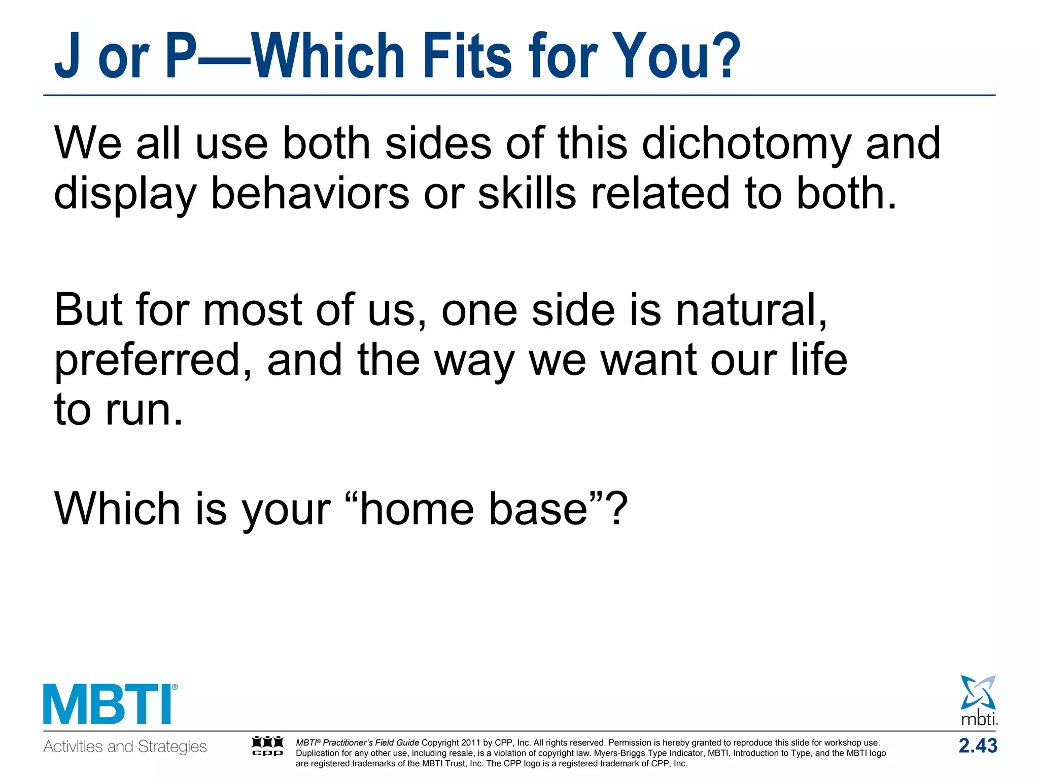 MBTI Type Presentation--Introduction | PPT