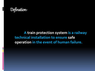 The protection system for beginners | PPTX | Rail Travel | Travel Type