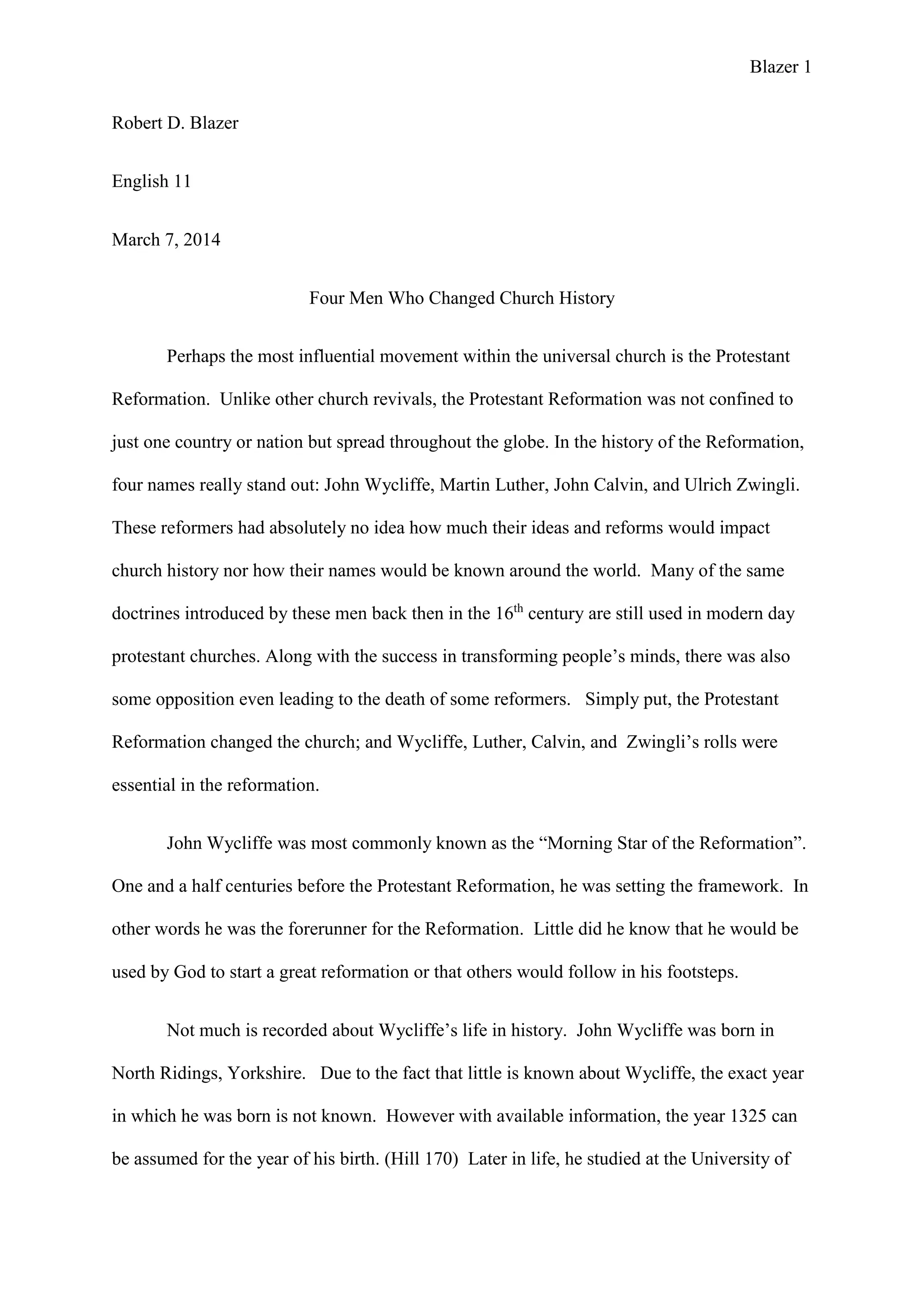 The protestant reformation | DOCX
