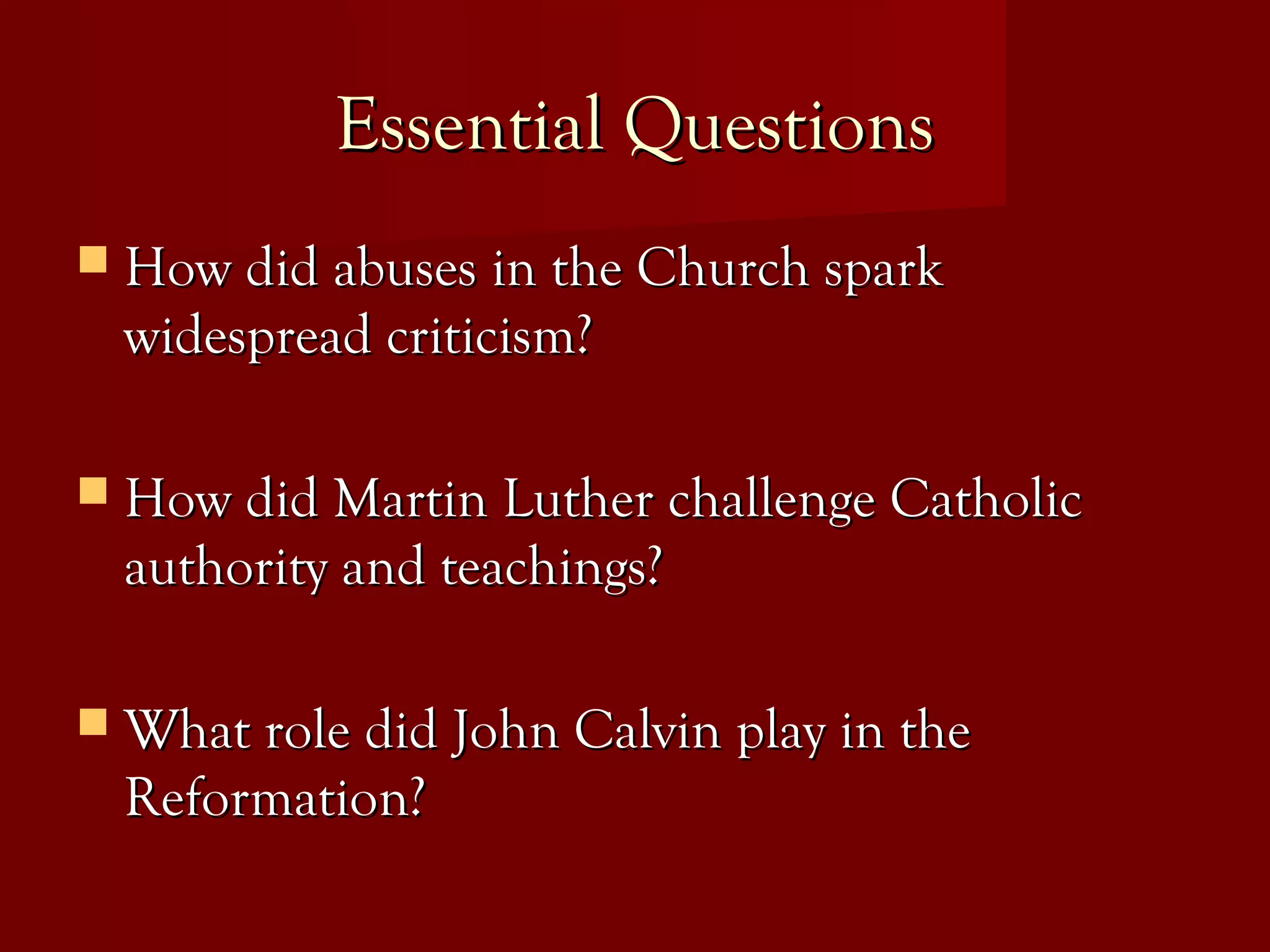 The protestant reformation | PPT