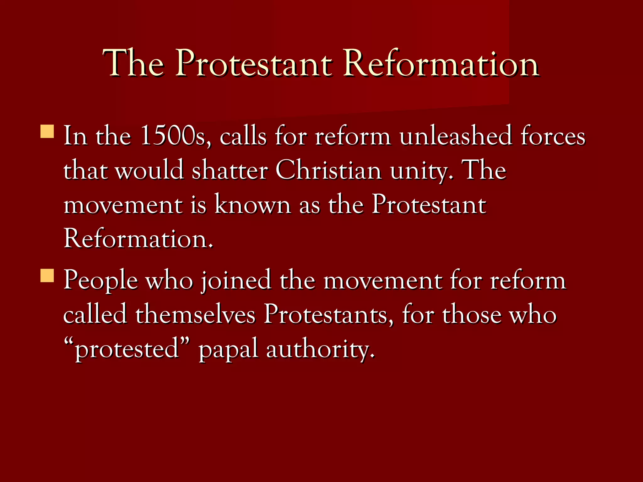 The protestant reformation | PPT