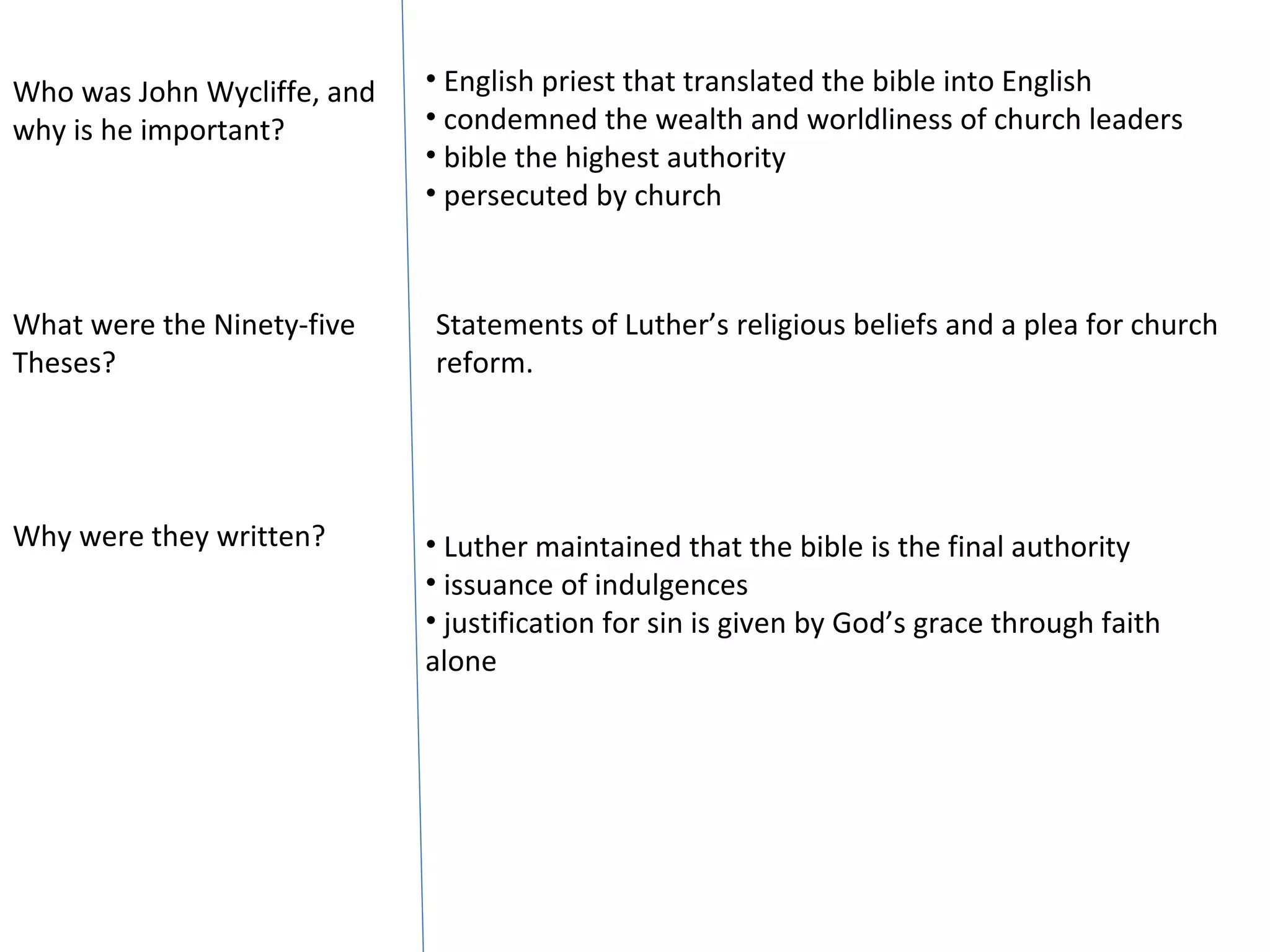 The protestant reformation notes | PPT