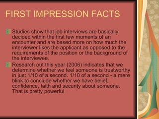 7 Seconds for a Powerful First Impression | PPT | Resume Writing and ...