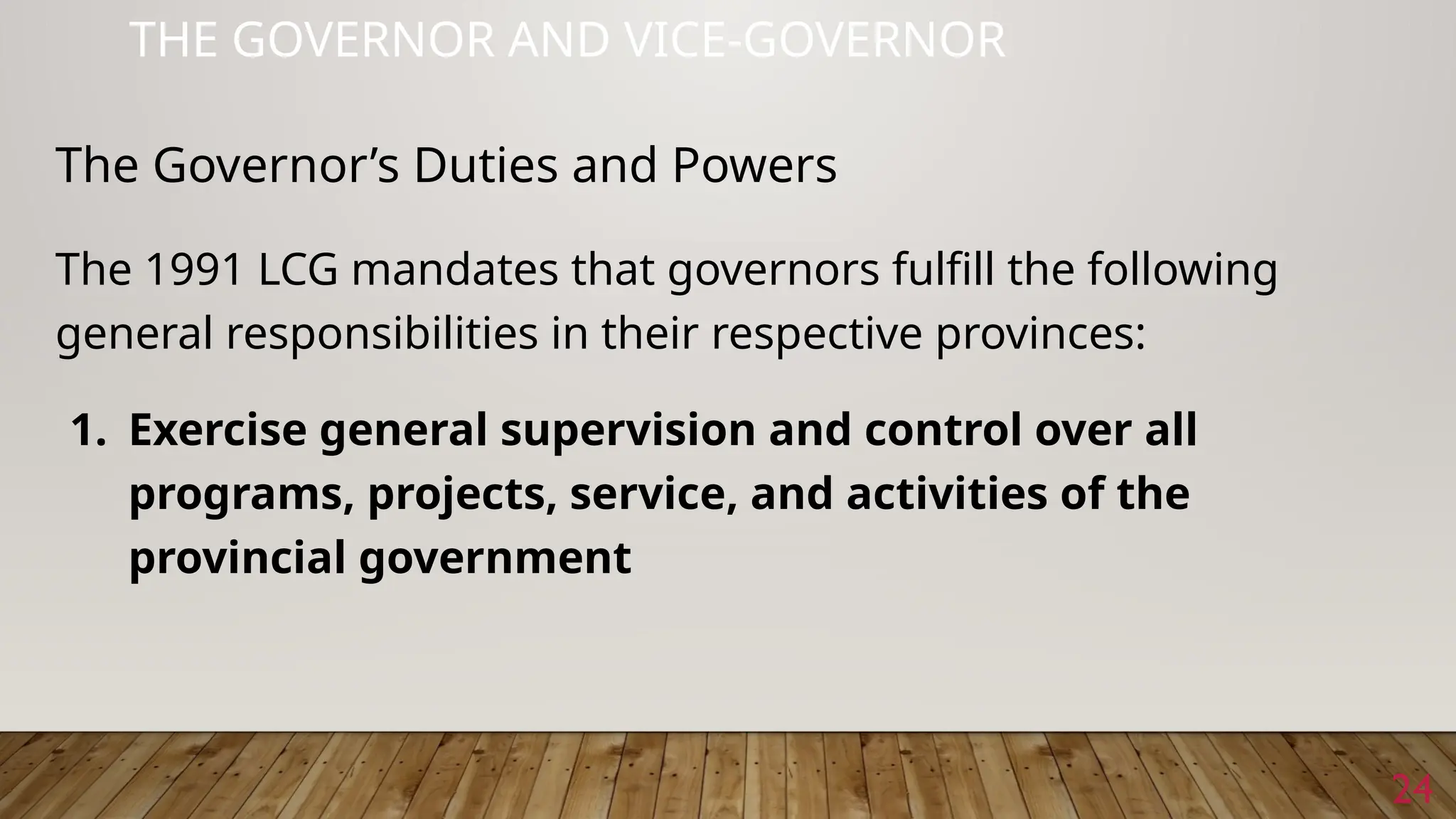 THE PROVINCIAL GOVERNMENT.ppg 12 pptx | PPTX