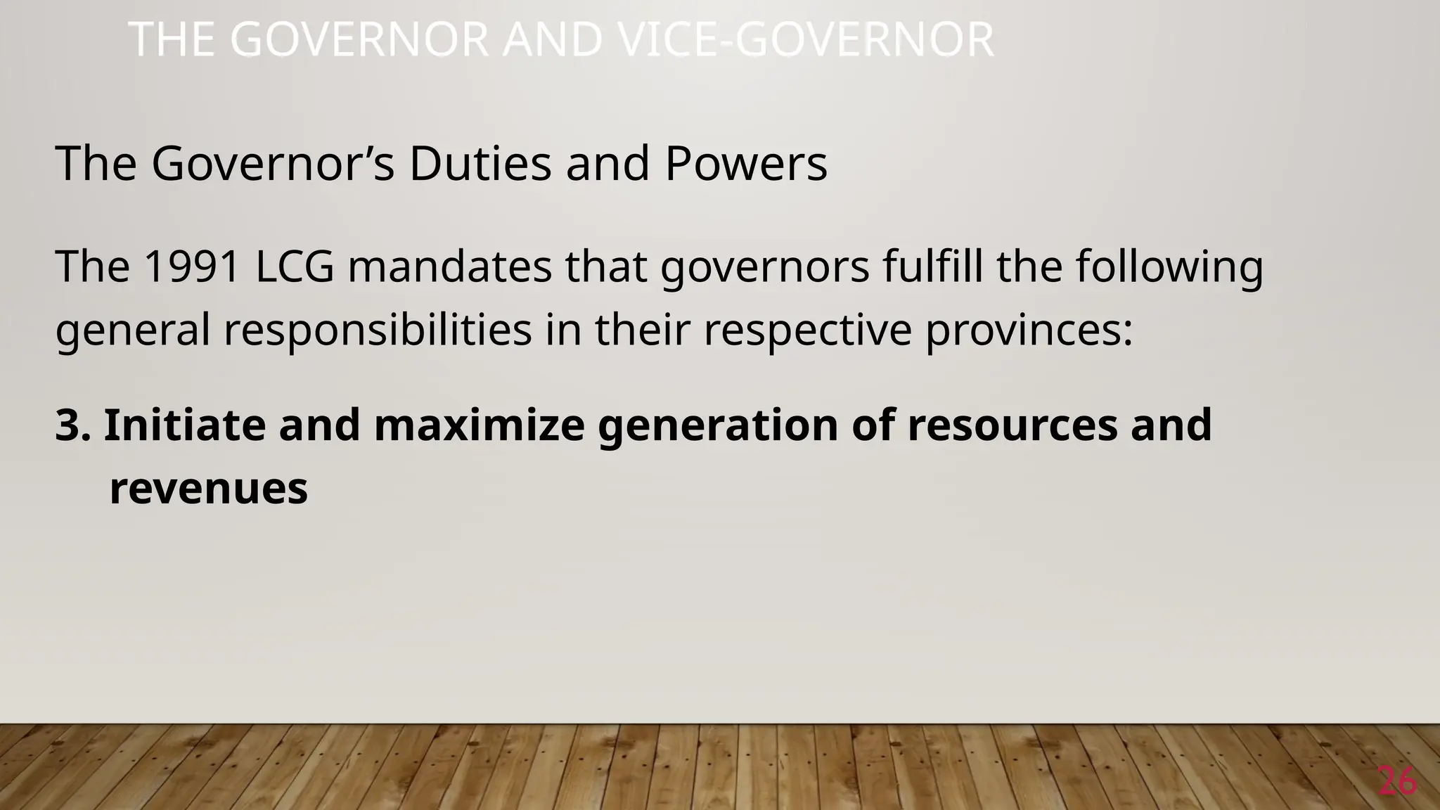 THE PROVINCIAL GOVERNMENT.ppg 12 pptx | PPTX