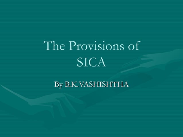 The Provisions Of SICA &BIFR | PPT