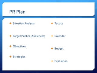 The PR Plan | PPT