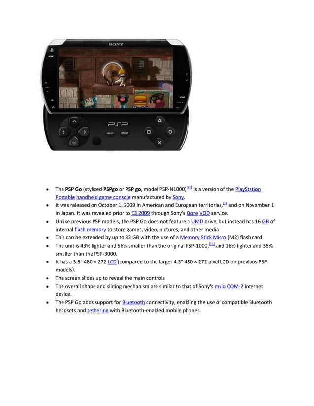 The psp go | DOCX | Smartphones | Consumer Electronics
