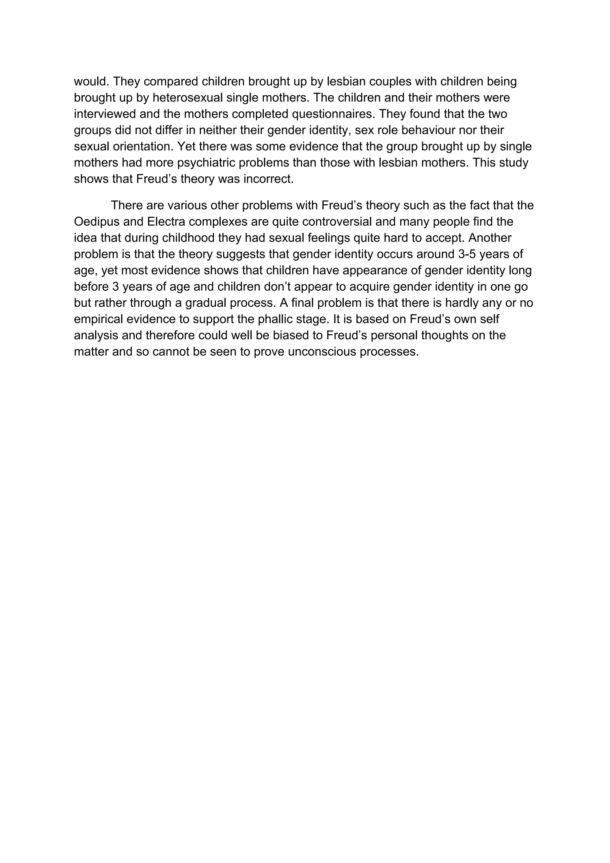 The Psychodynamic Explanations Of Gender Acquisition | DOC | Parenting ...