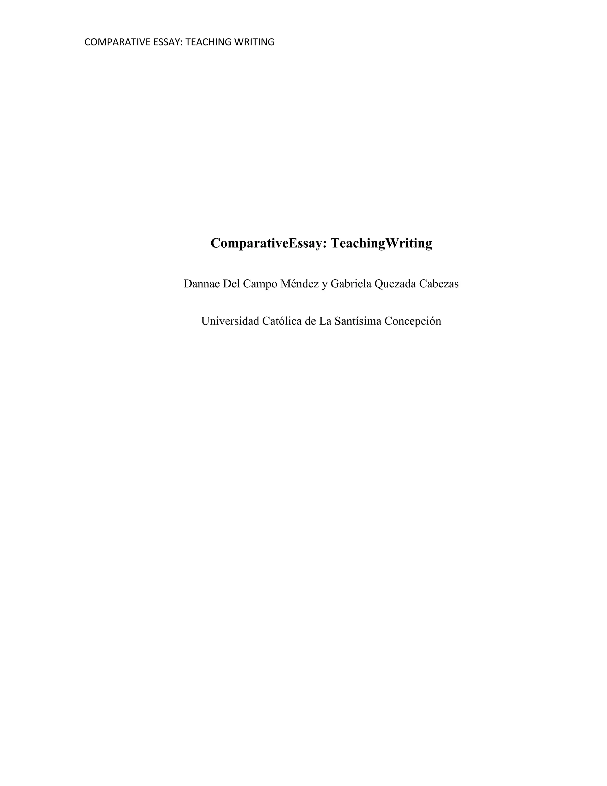 Comparative Essay: Teaching Writing | DOCX