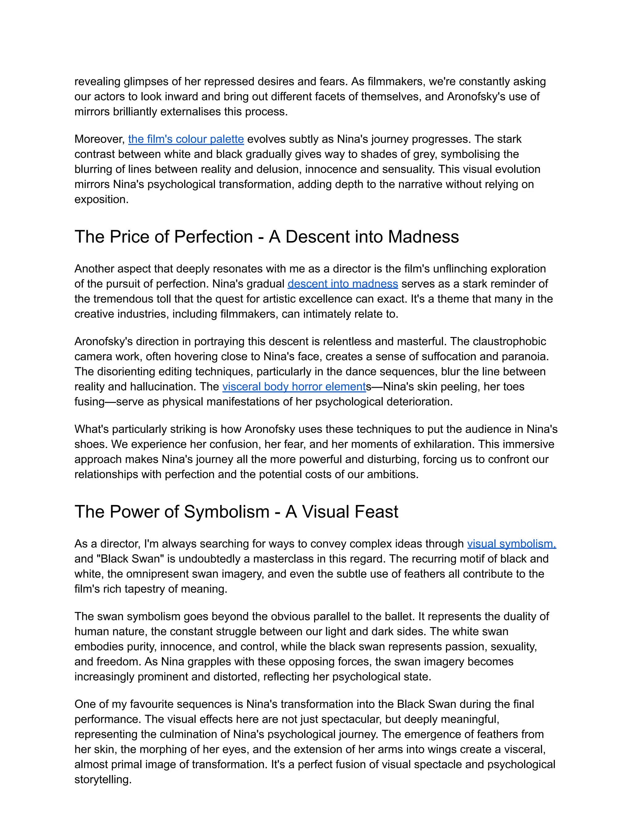 The Psychological Depths of 'Black Swan' - A Director's Comprehensive ...