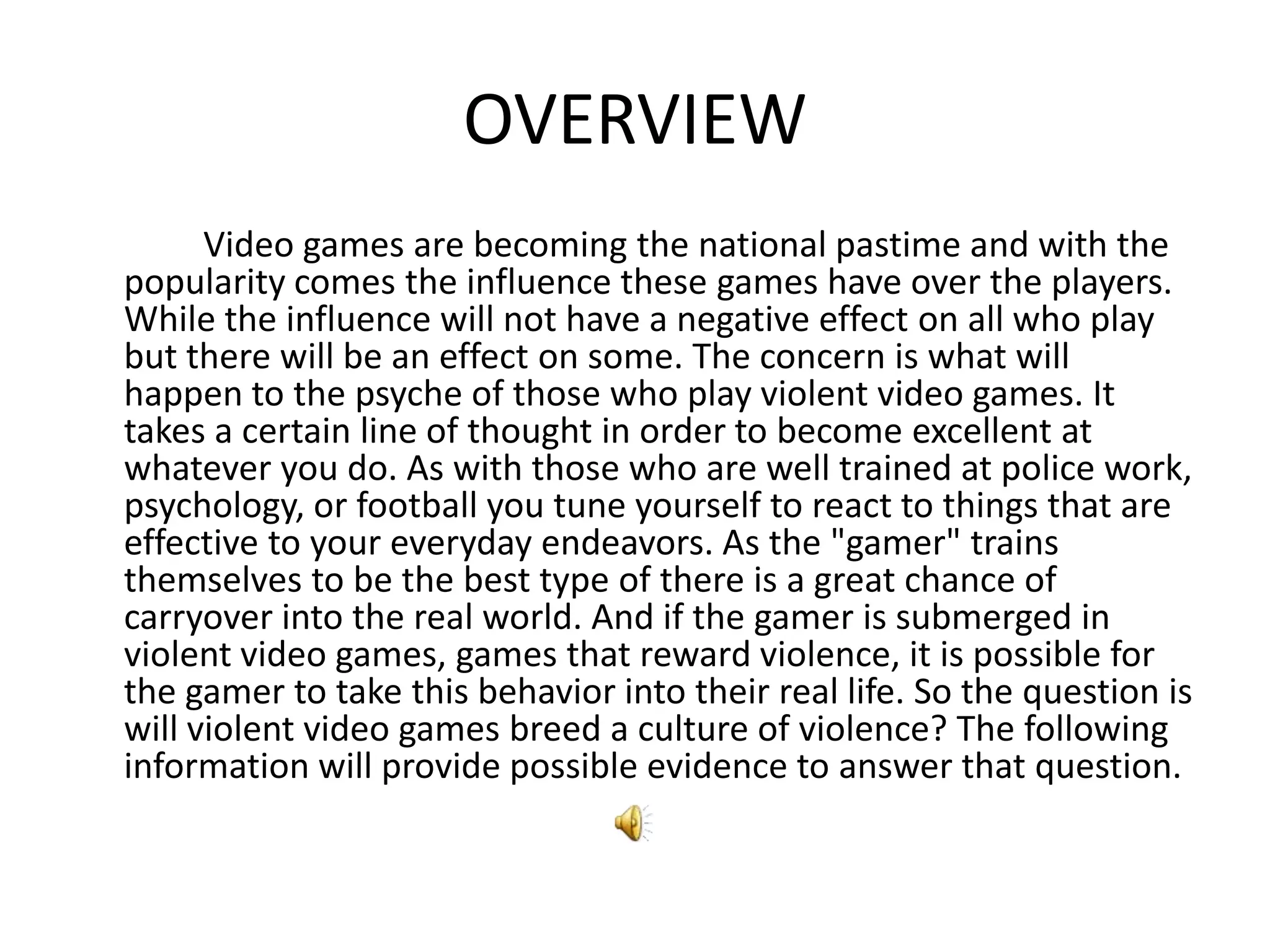 The Psychological Effects Of Violent Video Games Slide Show | PPT