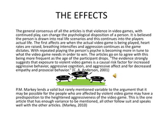 The Psychological Effects Of Violent Video Games Slide Show | PPTX