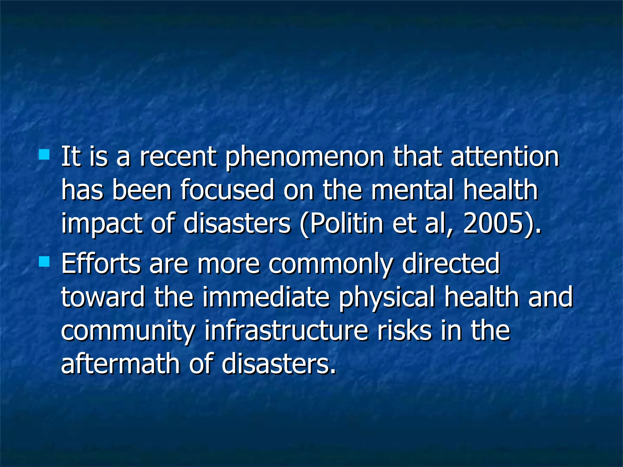The Psychological Impact Of Disaster On Emergency Response | PPT