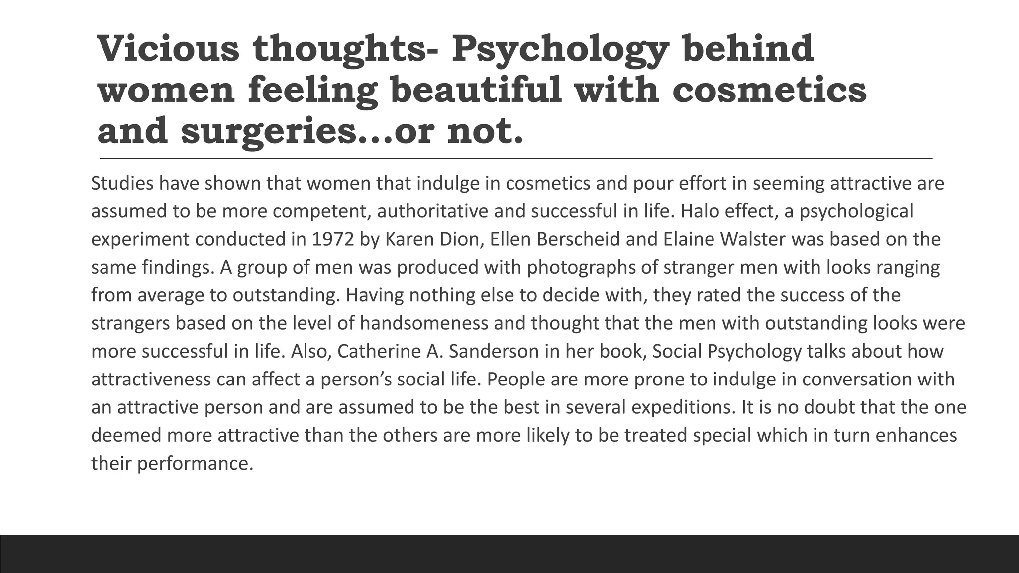 The psychology behind women feeling beautiful with cosmetics | PPT ...