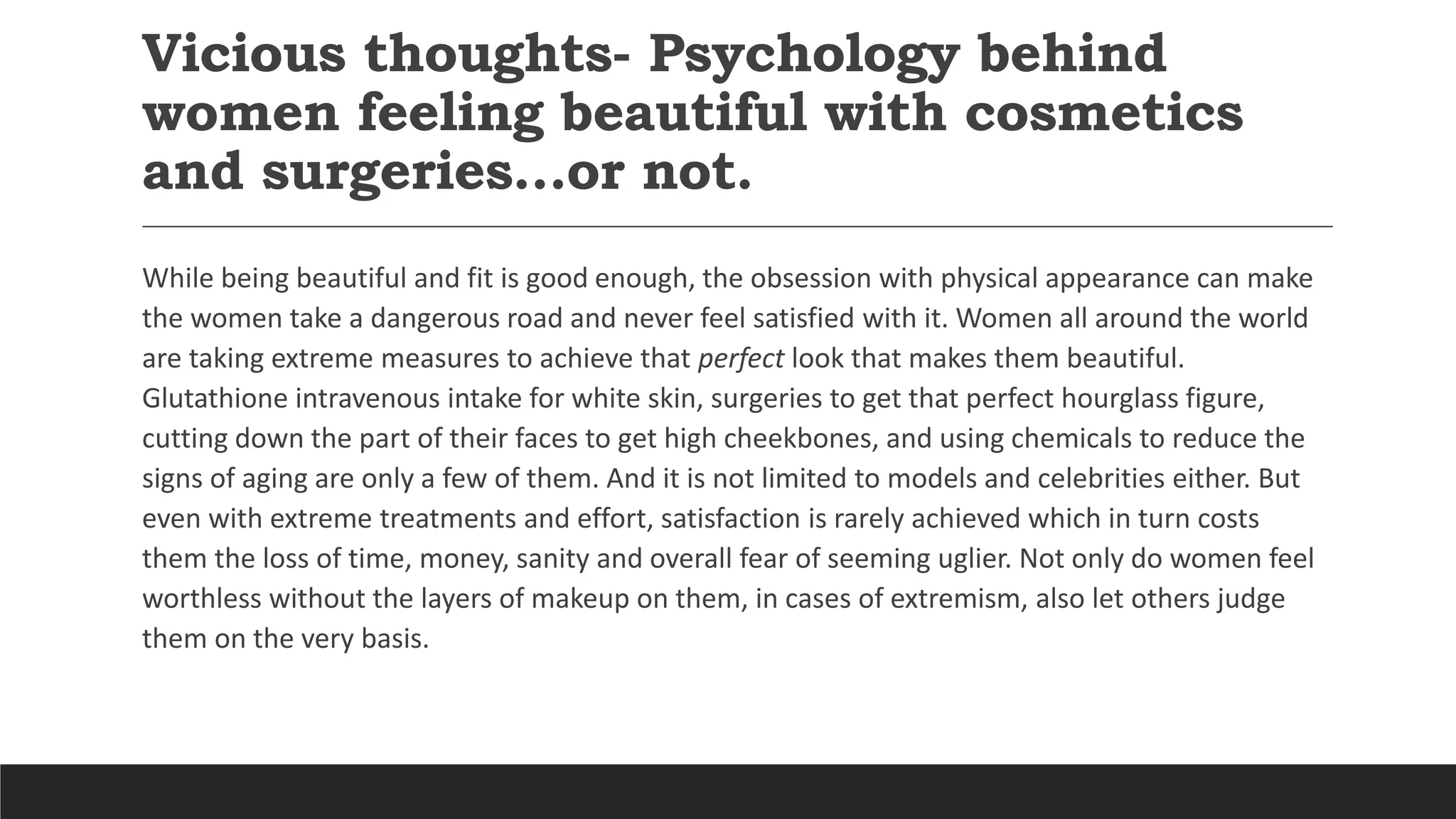The psychology behind women feeling beautiful with cosmetics | PPT ...