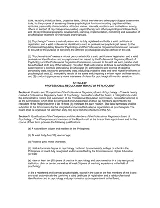 The psychology bill, r.a. 10029 | DOCX