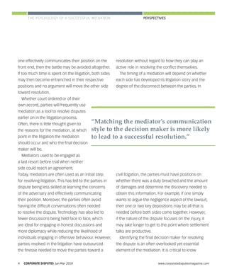 The Psychology of a Successful Mediation | PDF