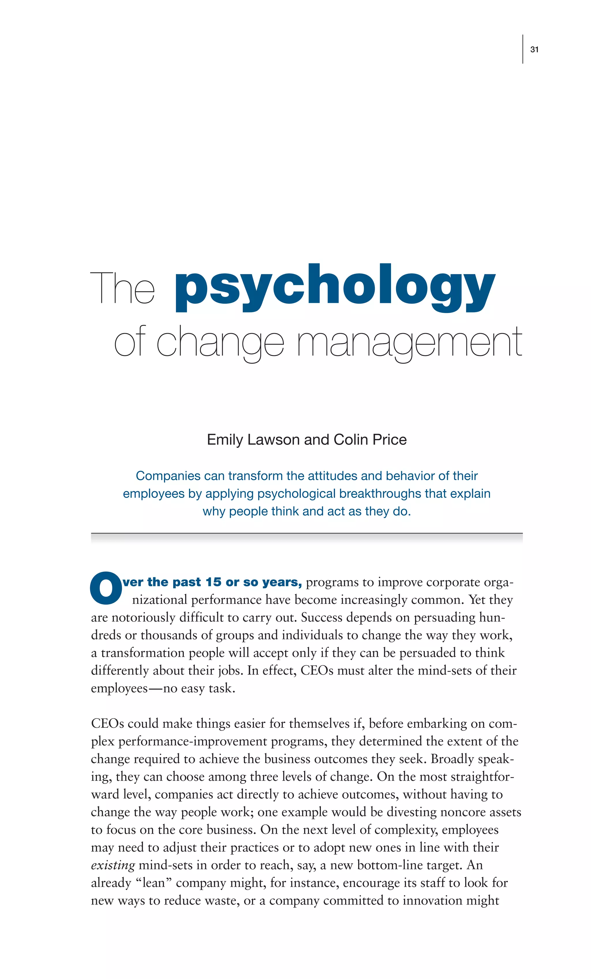 The psychology of change management | PDF