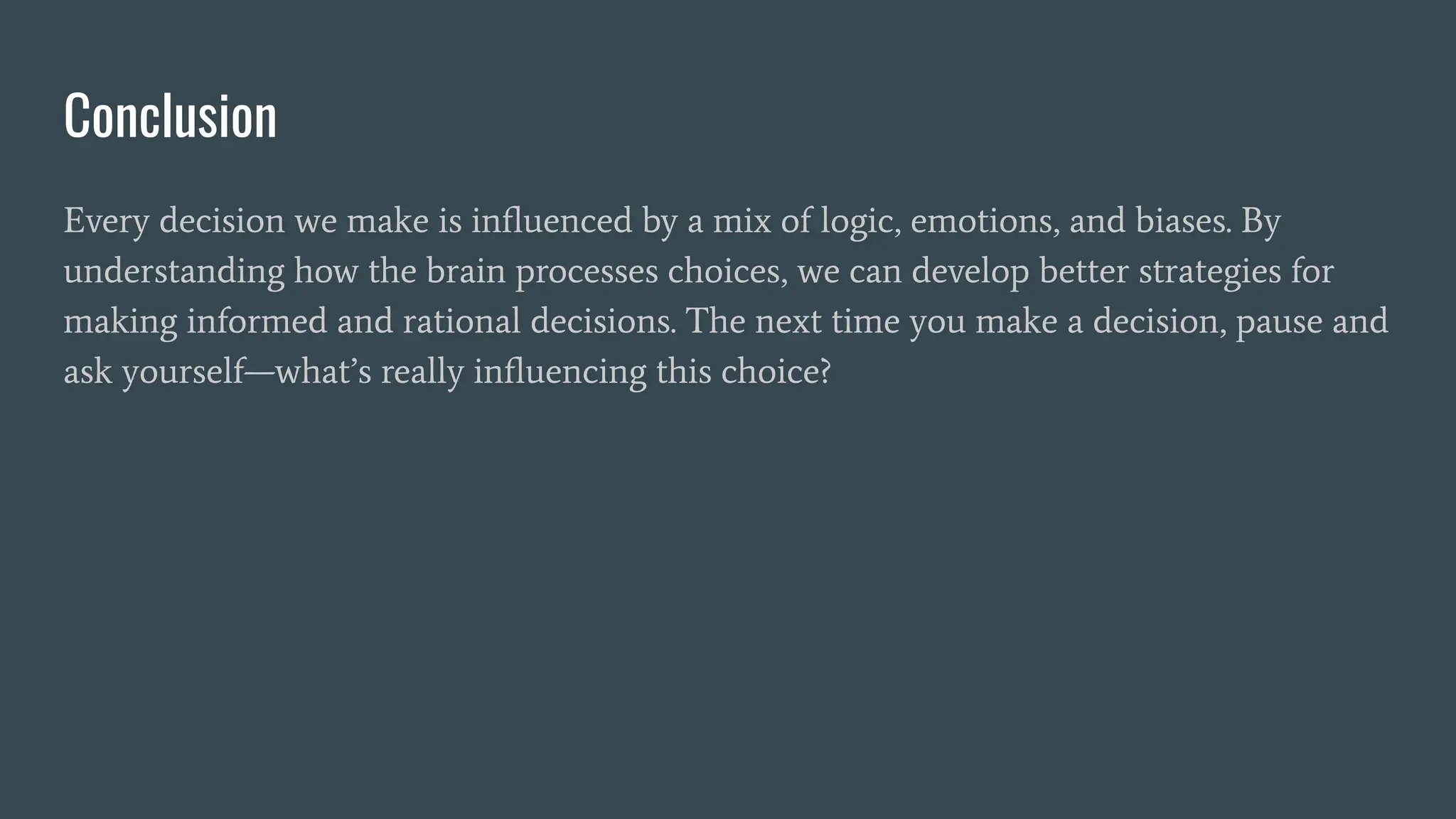 The Psychology of Decision-Making How We Make Choices. | PDF