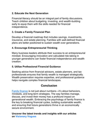 The Psychology of Family Finance How Money Habits Shape Generational ...