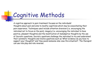 THE PSYCHOLOGY OF PAIN.pptx Health Psychology class for the ...