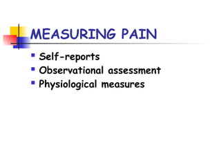 THE PSYCHOLOGY OF PAIN.pptx Health Psychology class for the ...