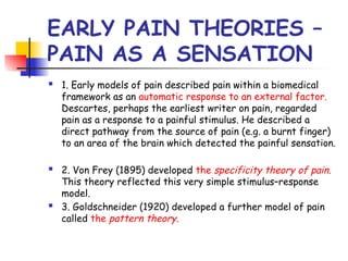 THE PSYCHOLOGY OF PAIN.pptx Health Psychology class for the ...
