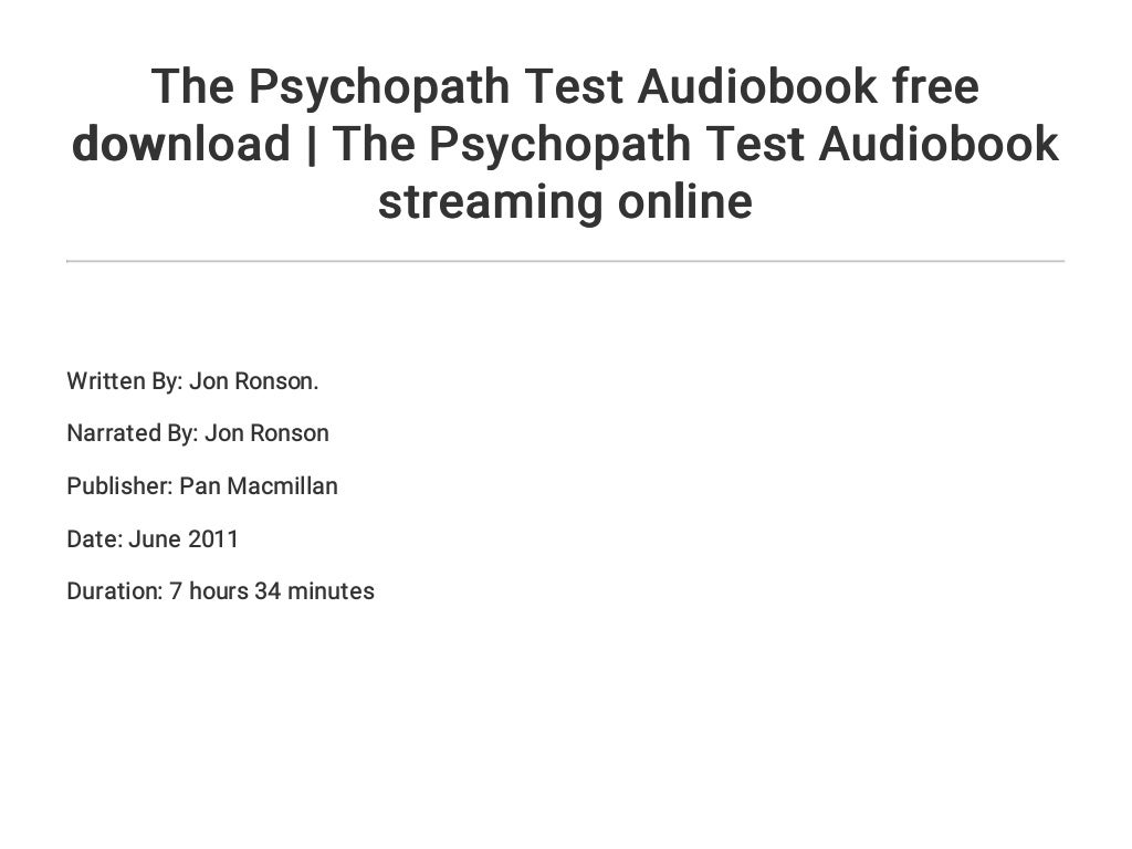 The psychopath test - jzamidwest
