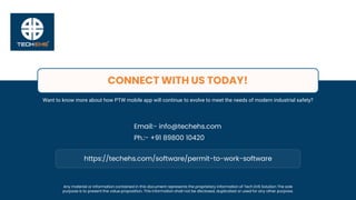 The PTW(Permit to work) Mobile App- TECH EHS Solution | PDF