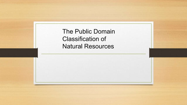 The public domain classification of natural resources | PPT