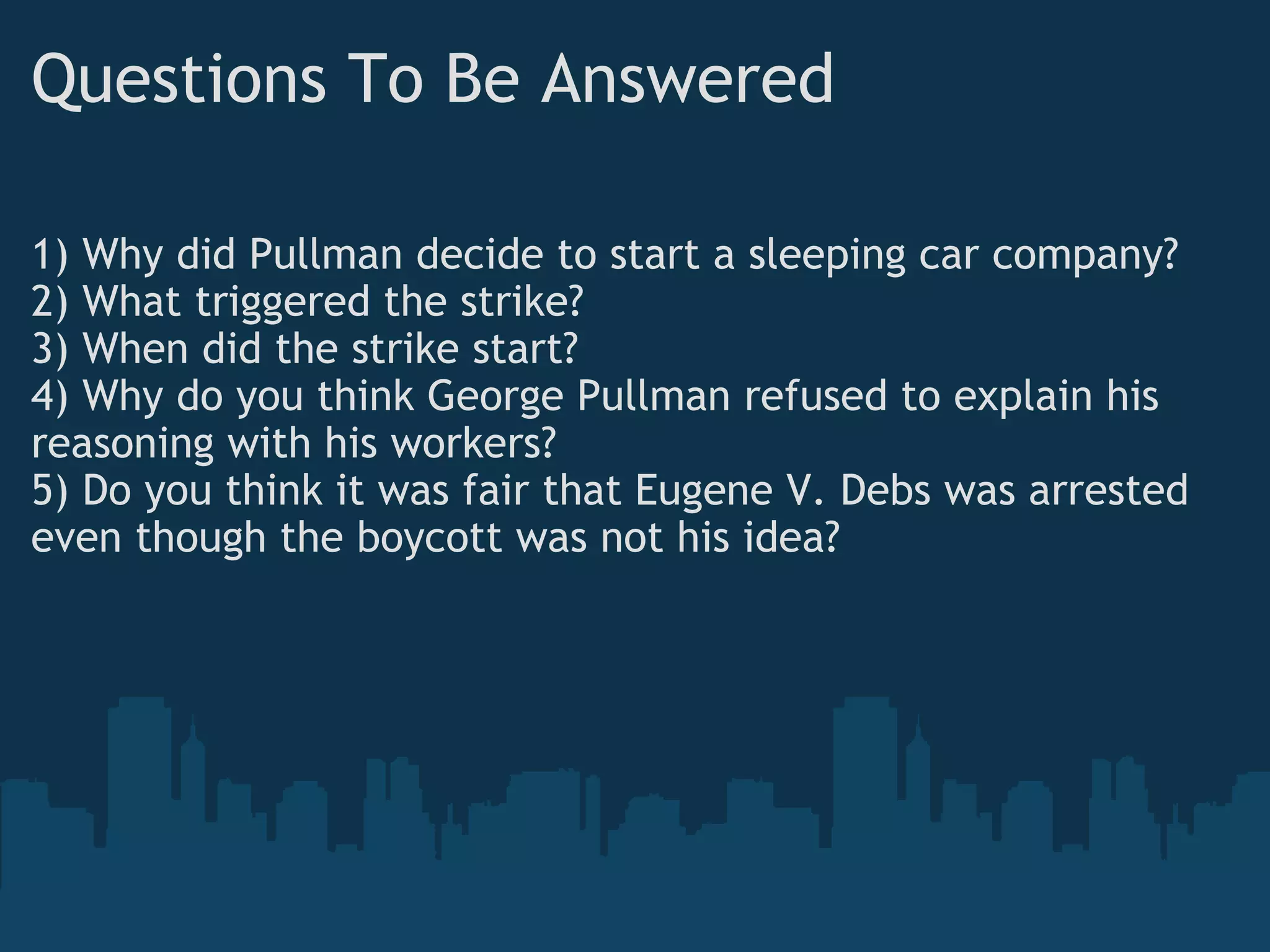 The pullman strike | PPT | Rail Travel | Travel Type