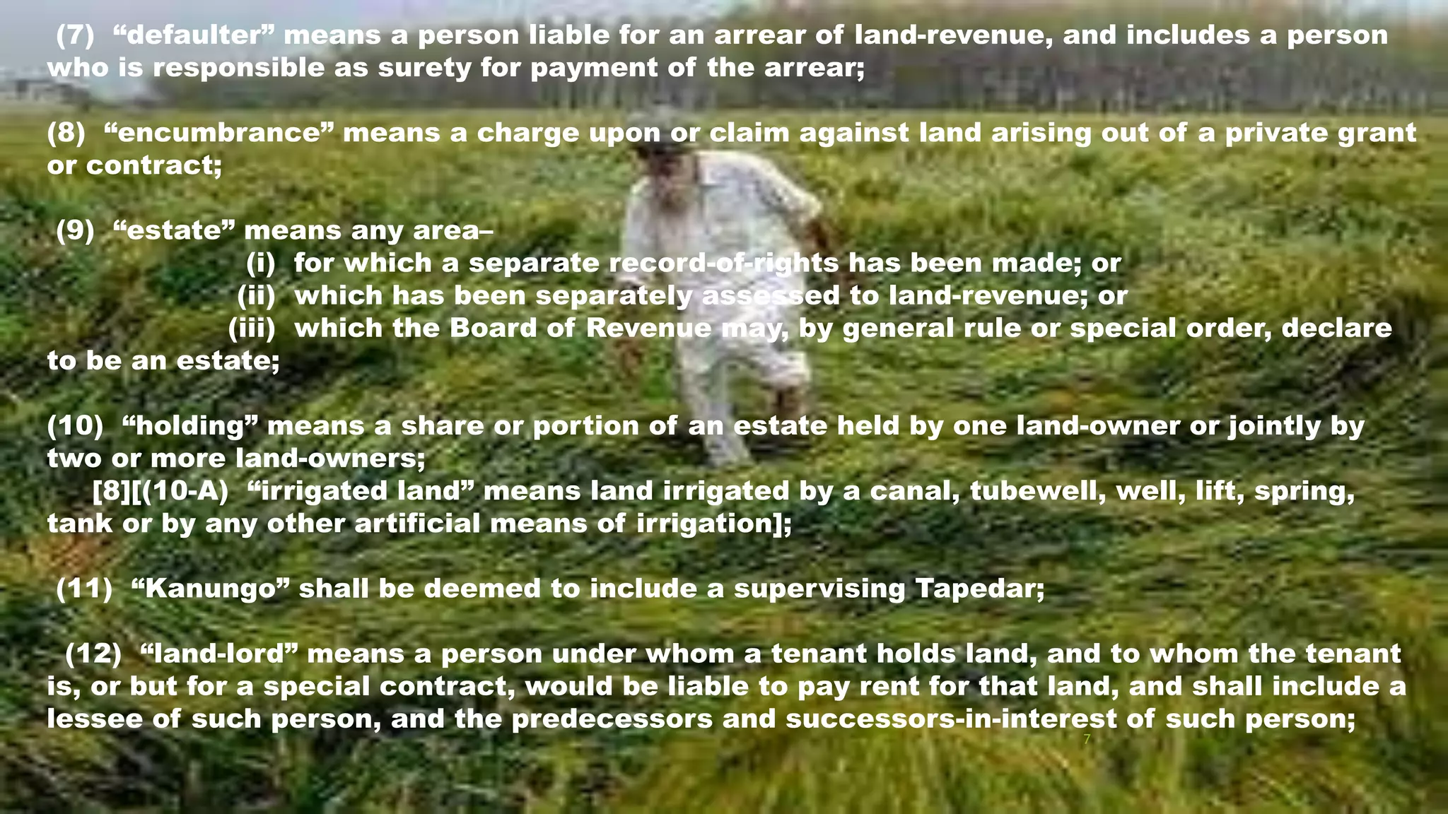 The punjab land revenue act, 1967 ppt | PPTX