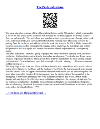 The Punk Subculture | PDF