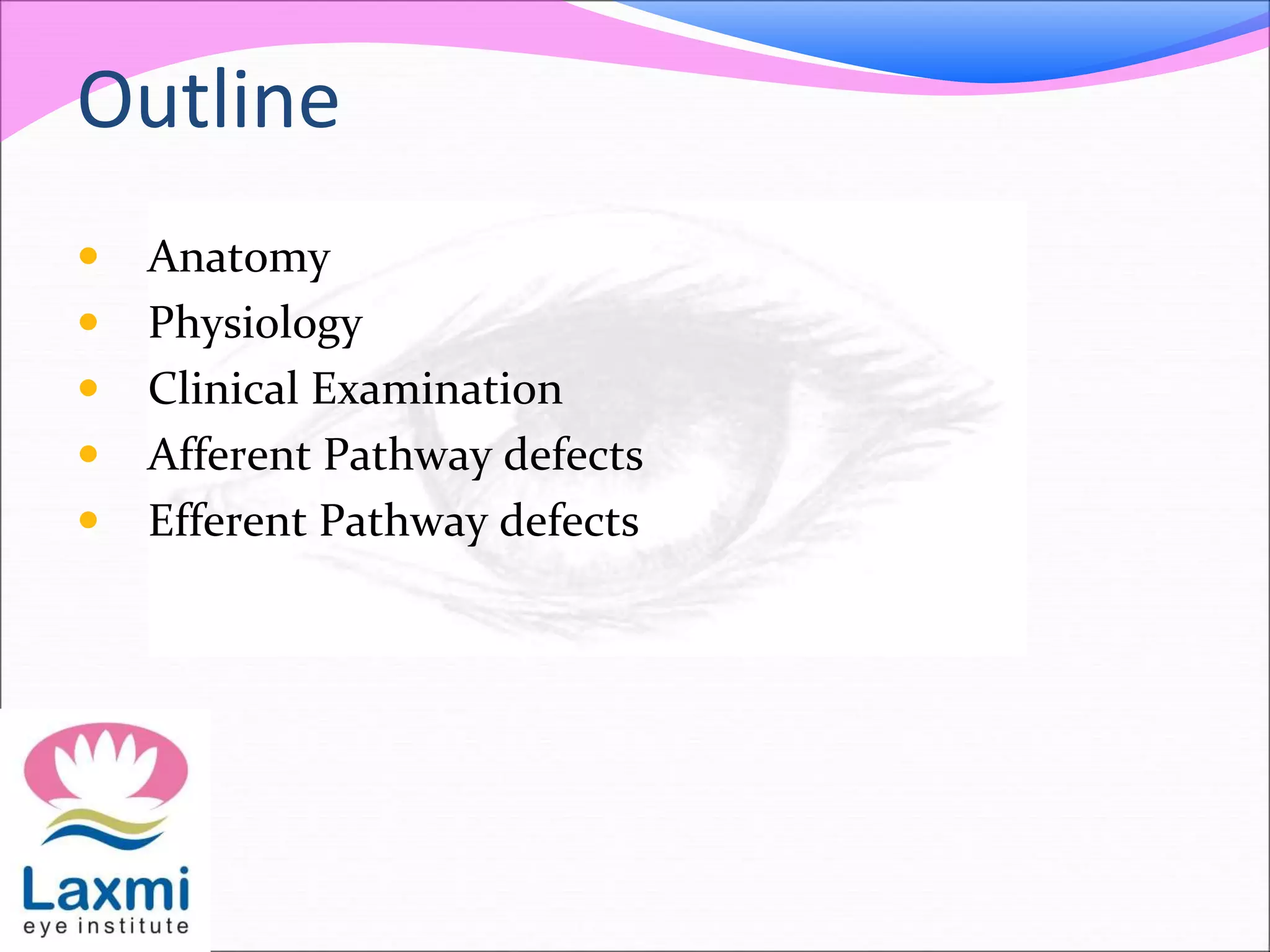 The pupillary pathway and its clinical aspects | PPTX