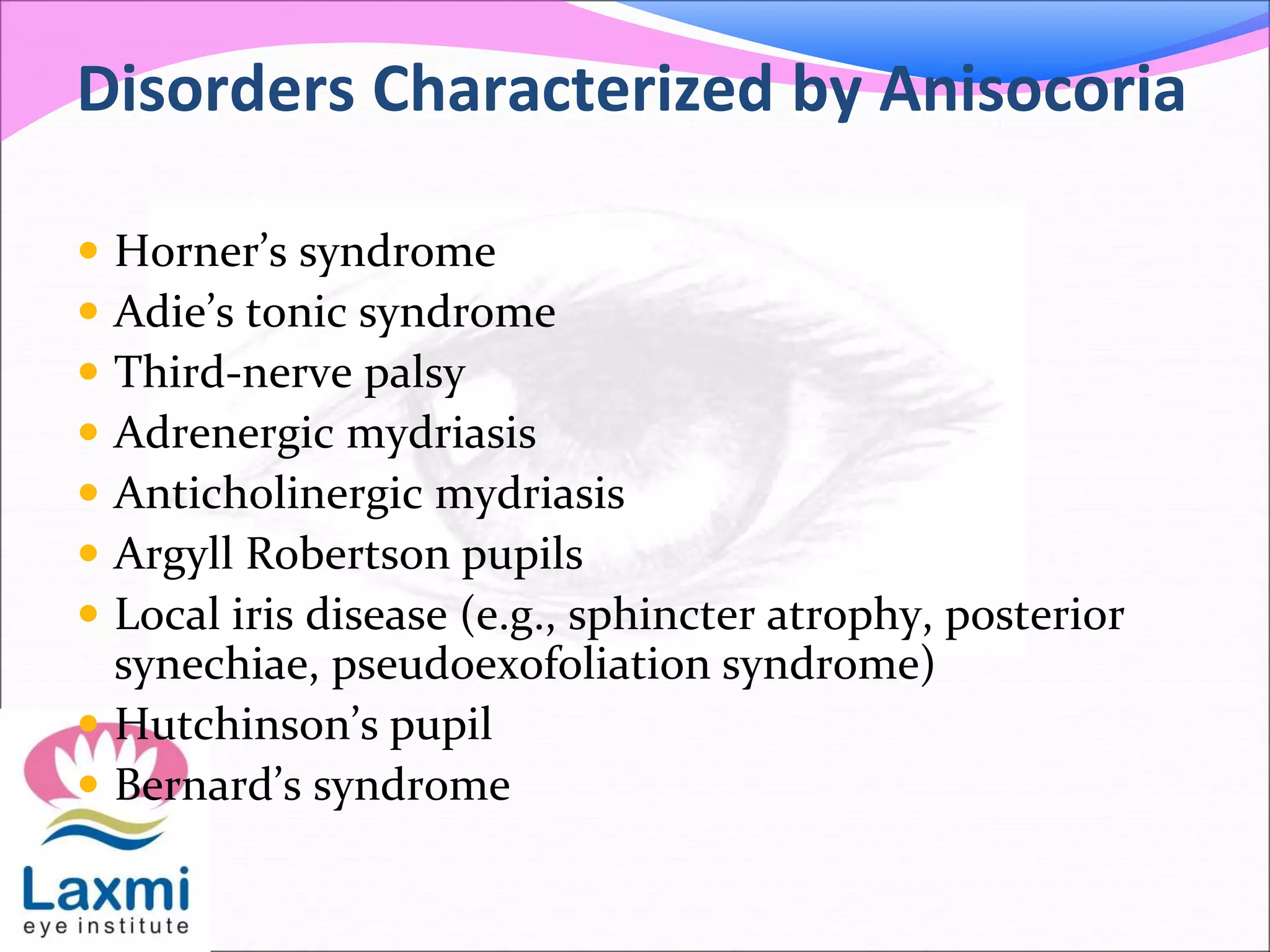 The pupillary pathway and its clinical aspects | PPTX