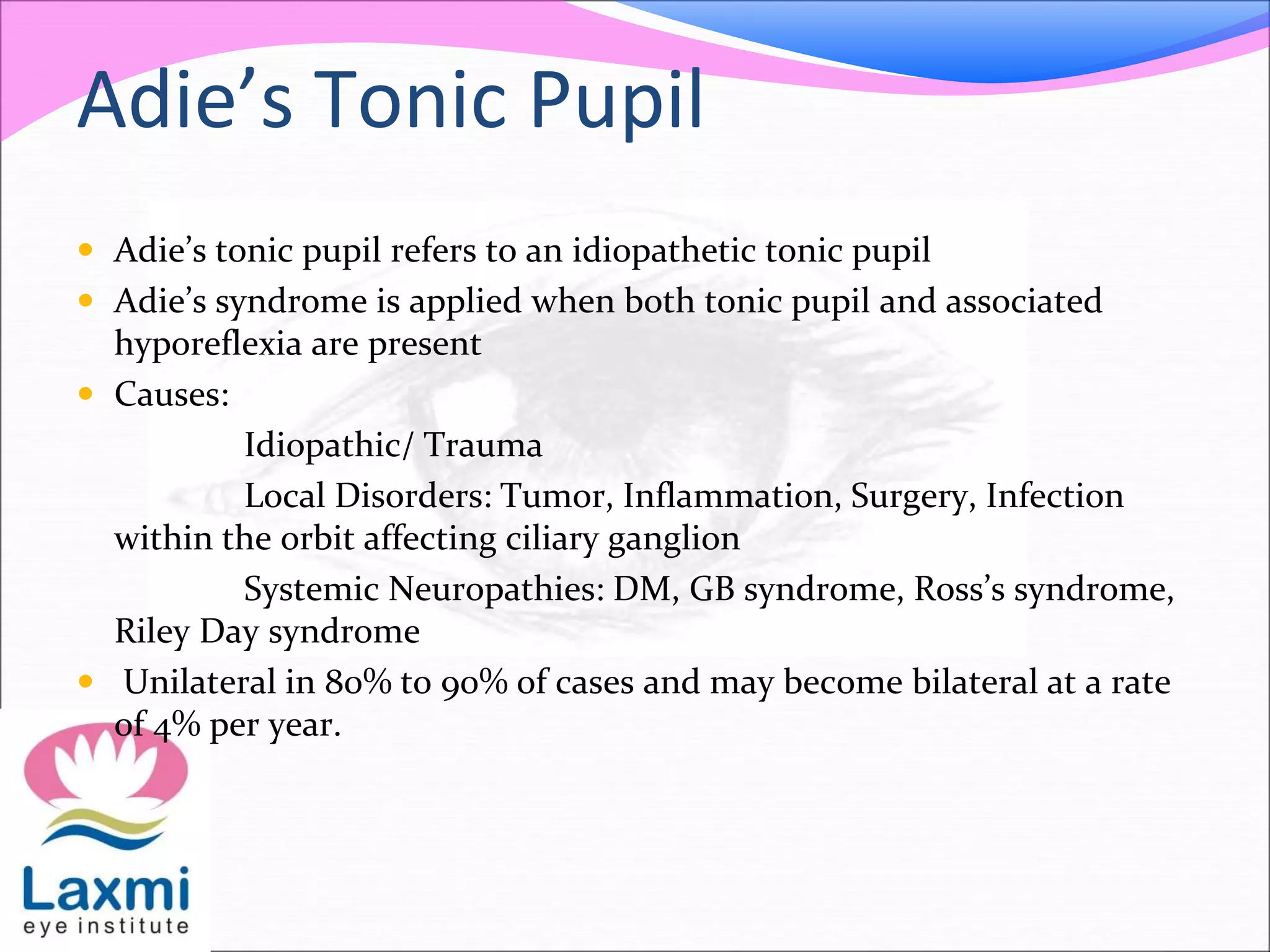 The pupillary pathway and its clinical aspects | PPTX