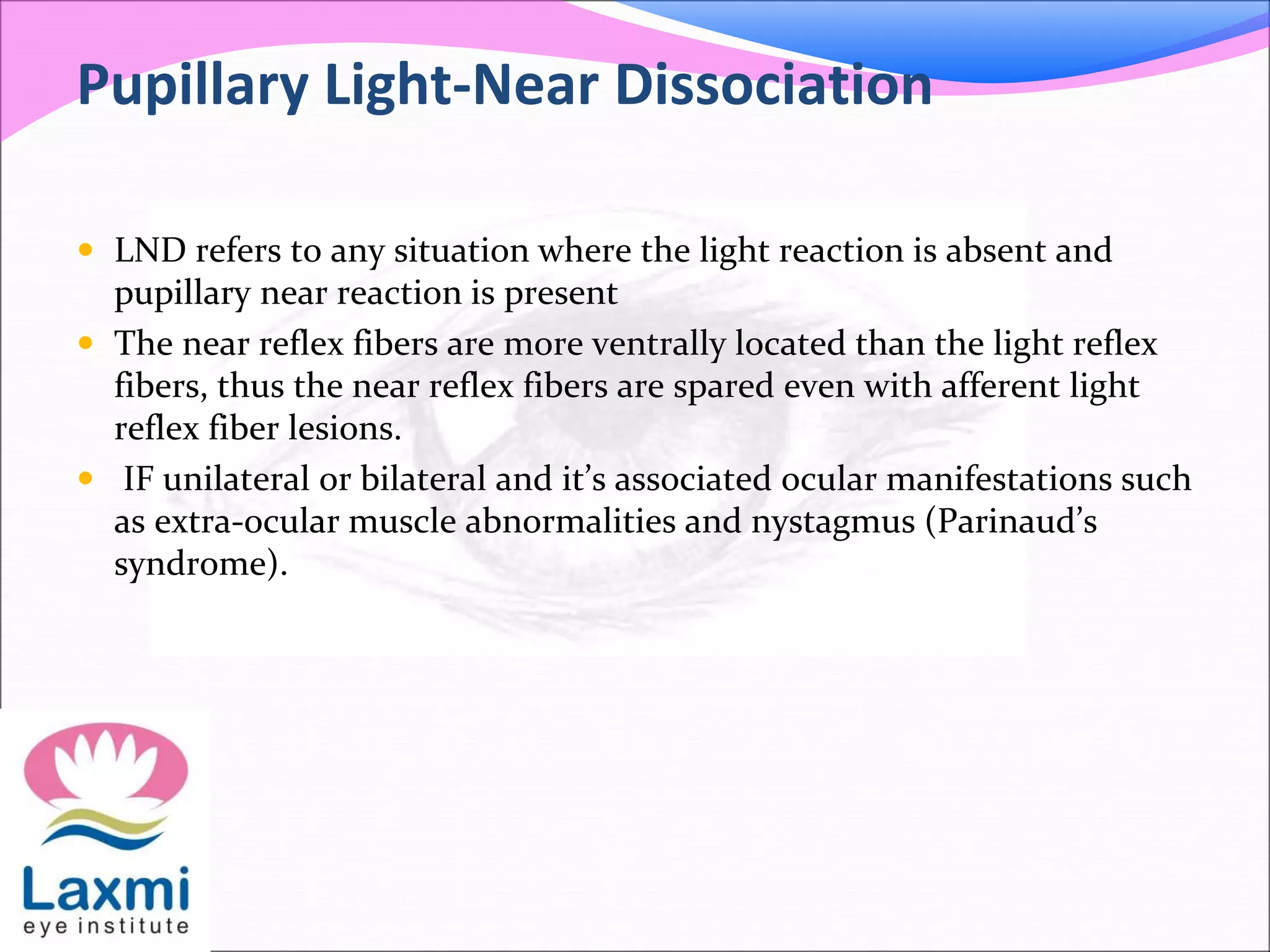 The pupillary pathway and its clinical aspects | PPTX