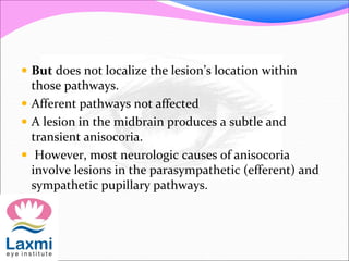 The pupillary pathway and its clinical aspects | PPTX
