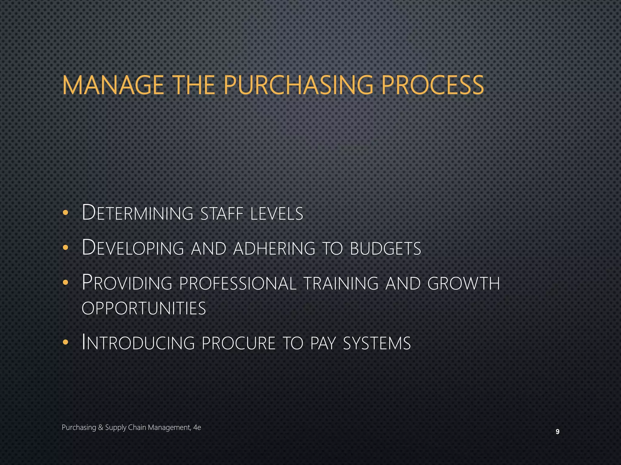 Purchasing objectives | Responsibilities of purchasing | E-procurement ...
