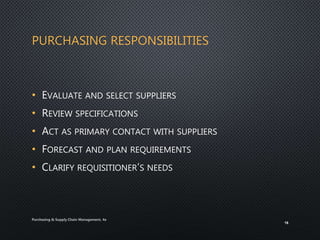 Purchasing objectives | Responsibilities of purchasing | E-procurement ...